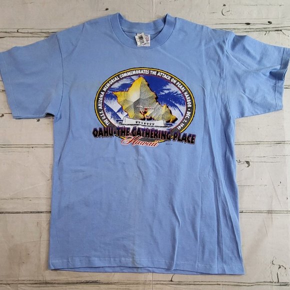 Shirts | Vintage Uss Arizona Memorial Oahu Hawaii Blue Ss Tshirt Mens ...